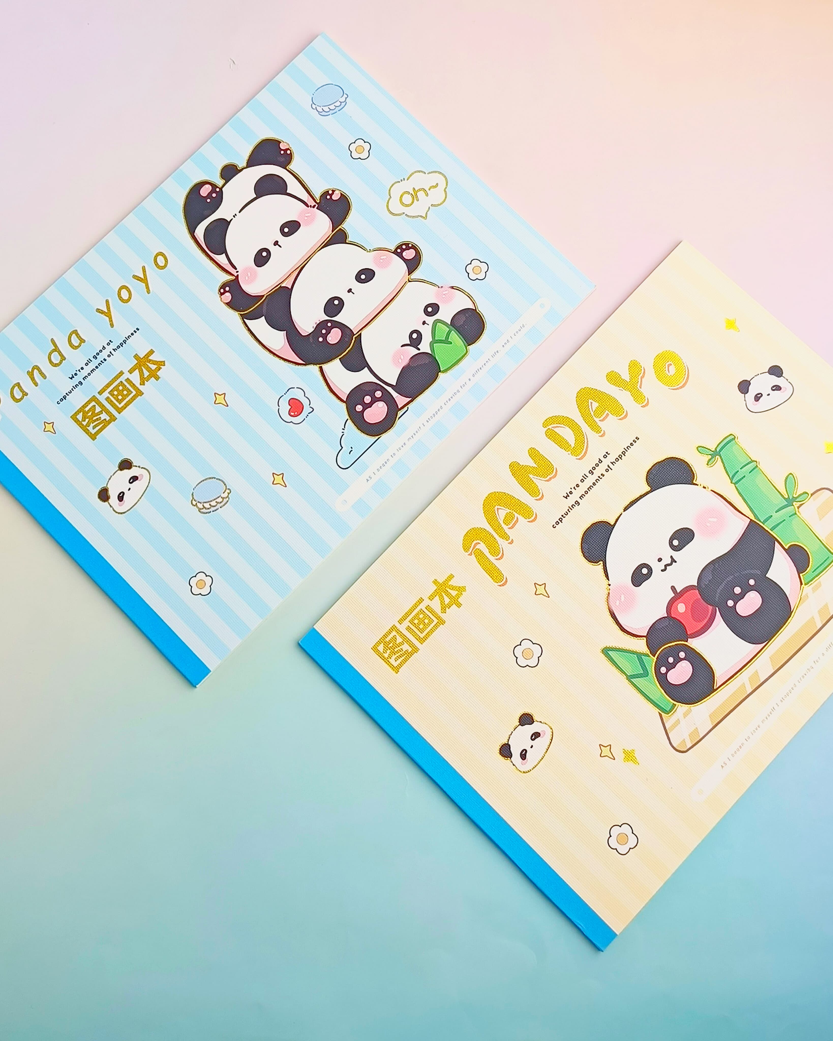 Cute Panda Gold Foiled A4 Marker Pad - Sketch Pad Style 2 – The ...
