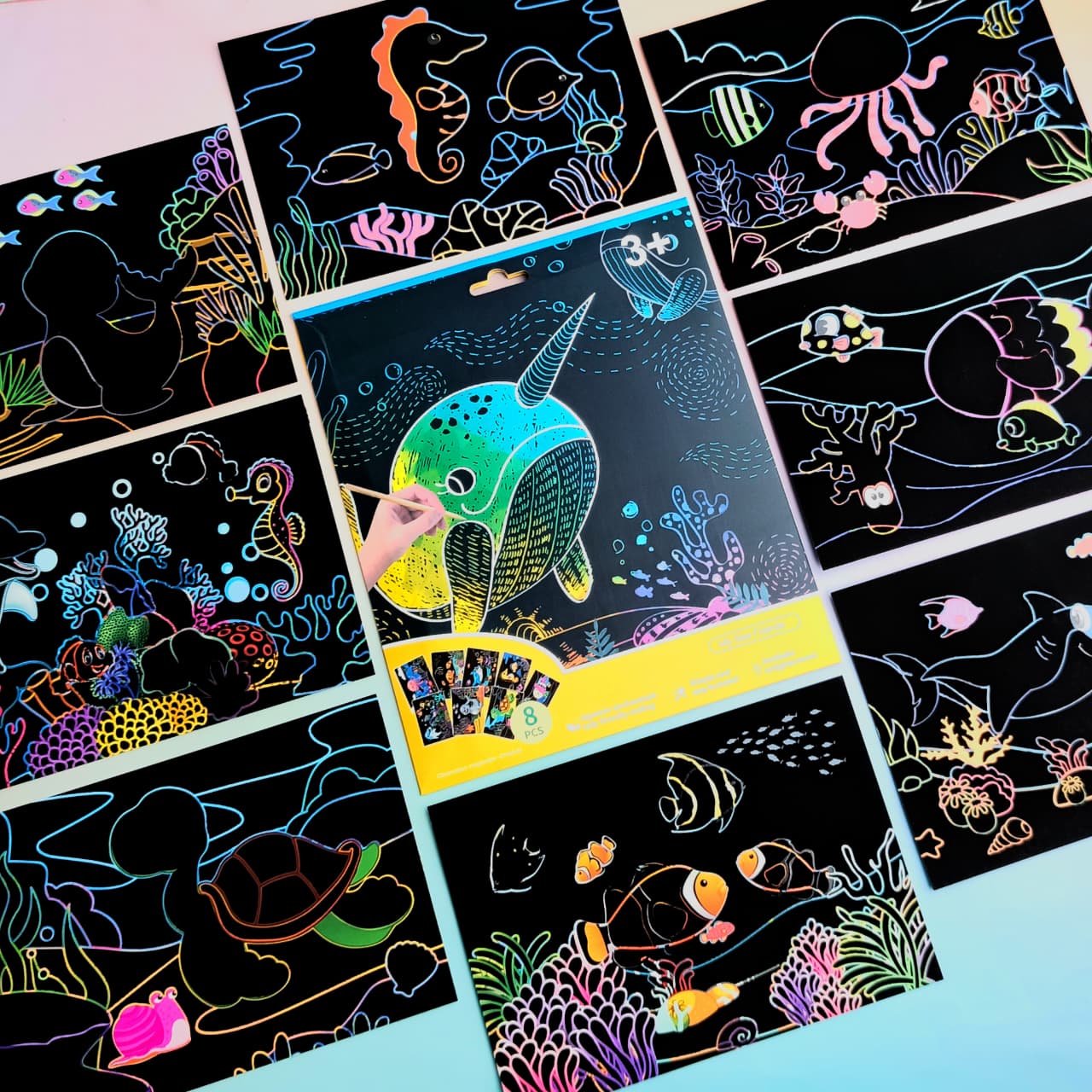 Dream Sea Animals - Scratch Card Set Of 8 – The Blingspot Studio