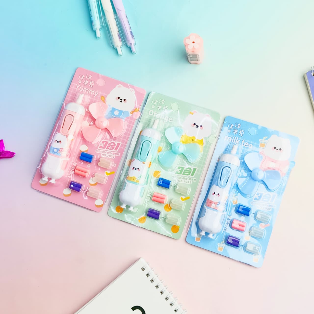 Cute Animal Portable Fan - Electric Eraser Set – The Blingspot Studio