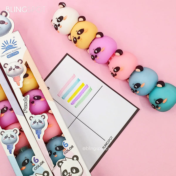 Cute Panda - Highlighter Set Of 5 - The Blingspot Studio