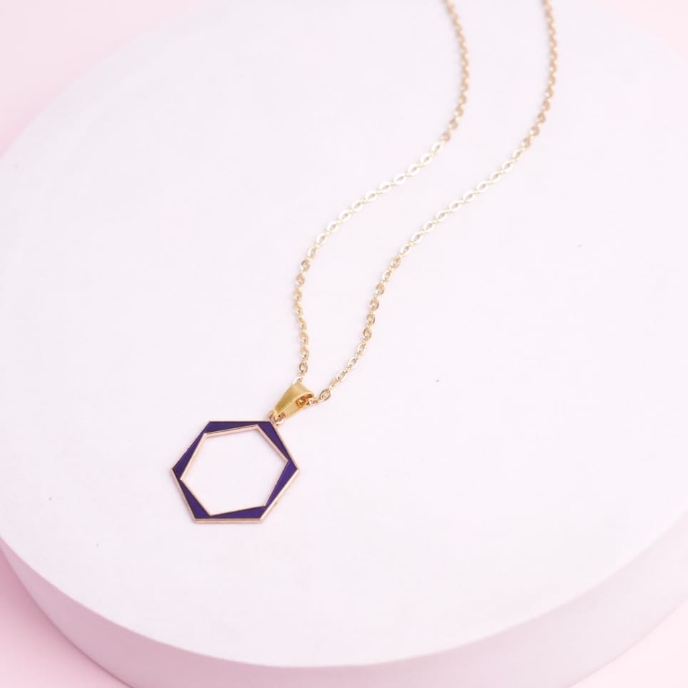 Hexagon - Necklace - The Blingspot Studio