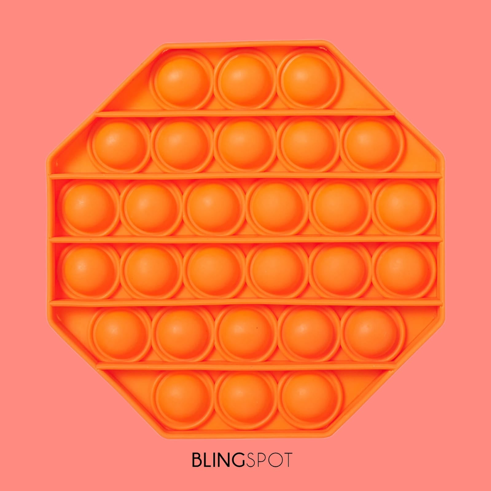 Orange Hexagon - Pop It - The Blingspot Studio