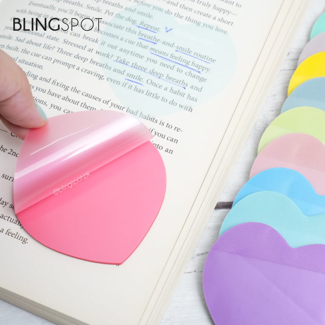 Heart Colored Translucent - Transparent Sticky Note – The Blingspot Studio