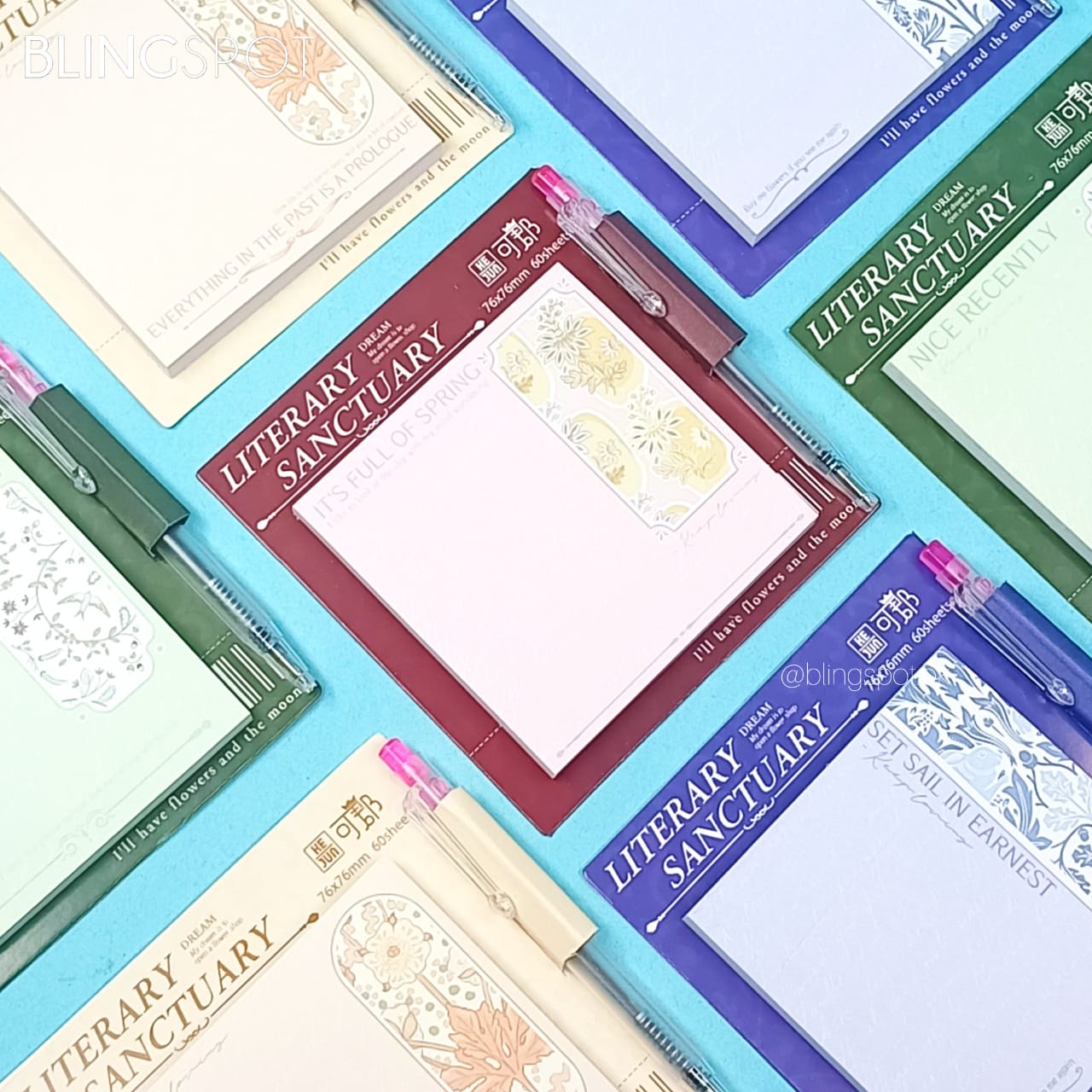 Literary Sanctuary - Sticky Note Set - Style 1 – The Blingspot Studio