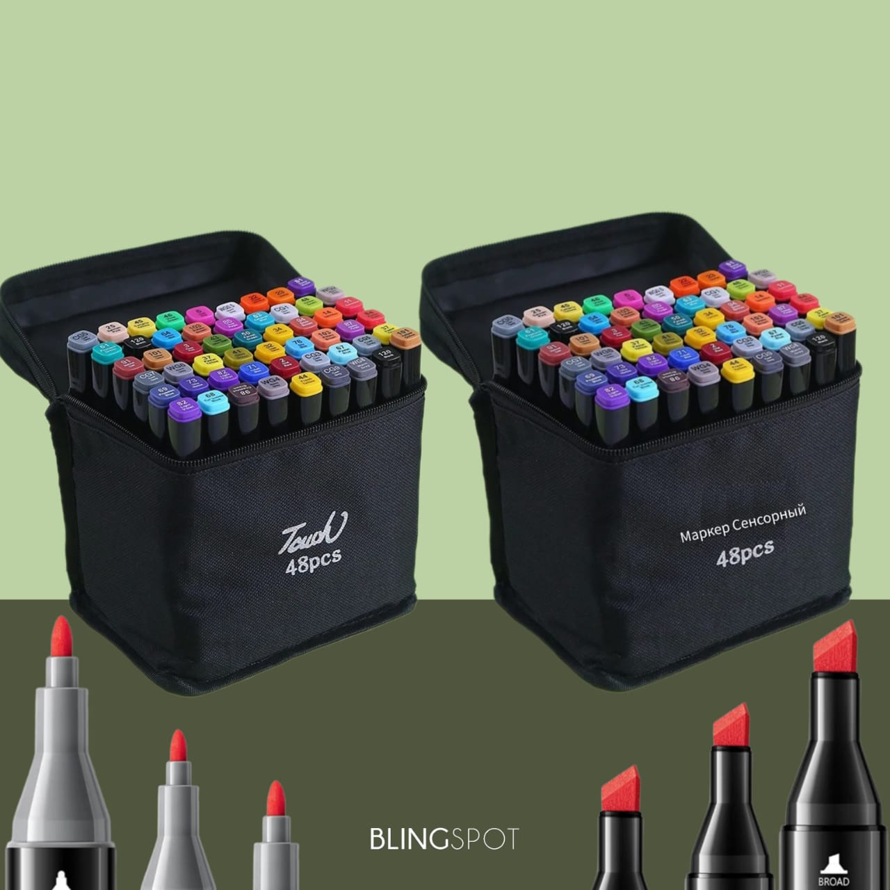 Double Tip Markers ( 2in 1 ) - Set Of 48 – The Blingspot Studio