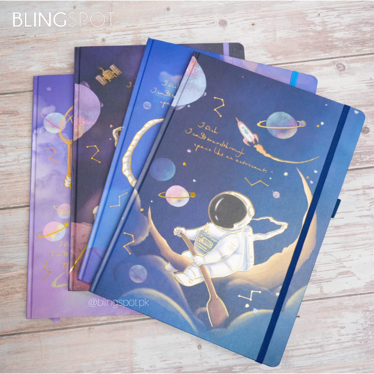 Astronaut Planet Gold Foiled A4 Foiled - Notebook / Journal – The ...