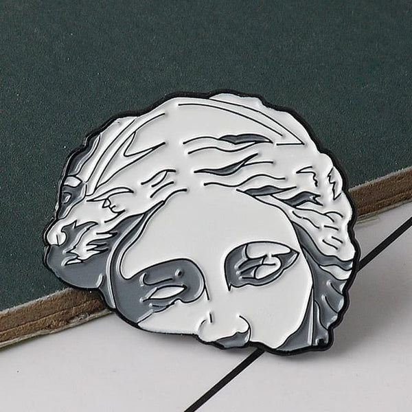 Apollo Ancient Greek Face Sculpture - Enamel Pin - The Blingspot Studio