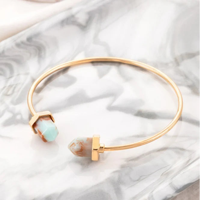 Natural Stone Bangle - Bracelet – The Blingspot Studio