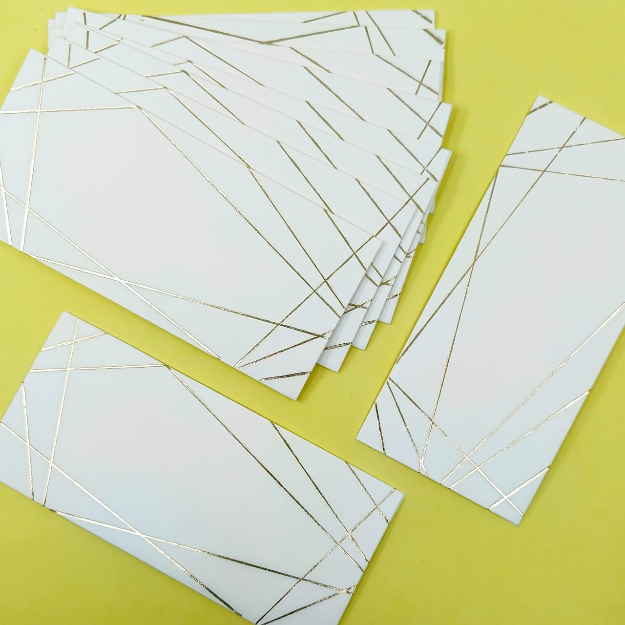 Luxury Pattern White Gold Foil Envelope Set of 10 - Style 1 – The ...