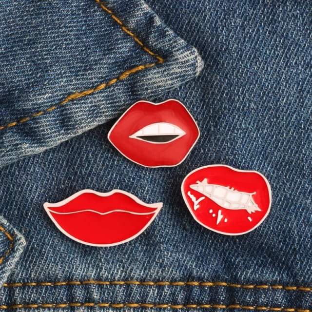 Hot Red Lips Enamel Pin – The Blingspot Studio