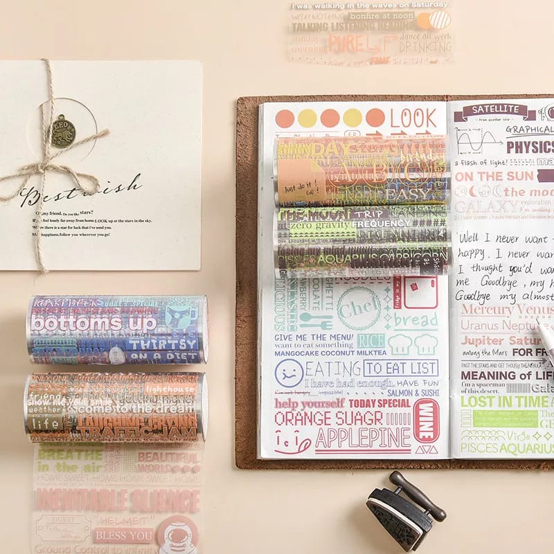 Alphabet Words Transparent - Roll Sticker – The Blingspot Studio