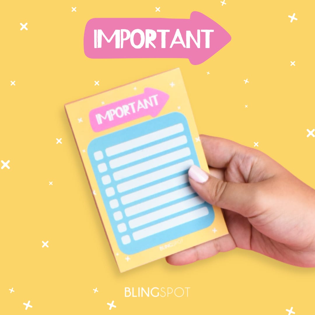 Important - Notepad - The Blingspot Studio