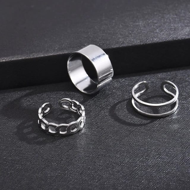 Silver Plated - Ring Set of 3 - The Blingspot Studio